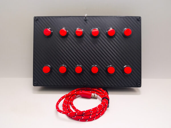Button Box - 12 Red Buttons - Geezer 3D Sim Racing Button Boxes