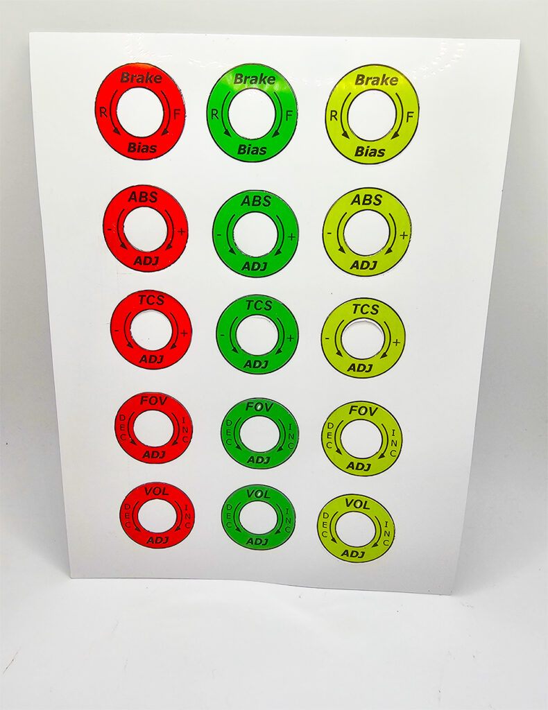 Sim Racing Button Box Stickers - Geezer 3D Sim Racing Button Boxes